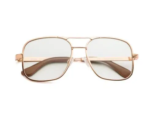CADDIS Metamodernist Scout Reading Glasses - Polished Rose Gold Green