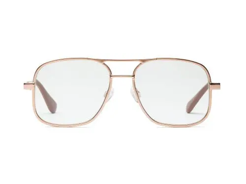 CADDIS Metamodernist Scout Reading Glasses - Polished Rose Gold Green