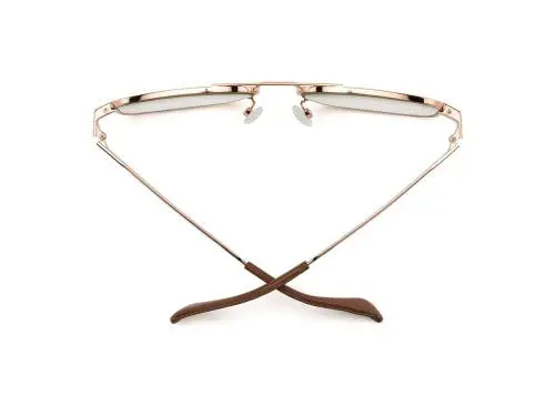 CADDIS Metamodernist Scout Reading Glasses - Polished Rose Gold Green