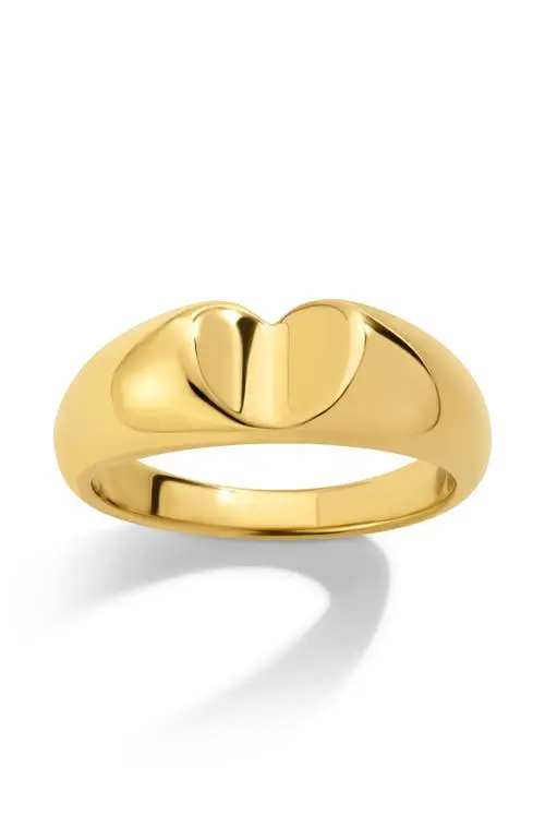 MAZIN JEWELS Heart Signet Ring - Gold