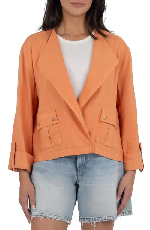 Kut From The Kloth Open Front Linen Blend Jacket