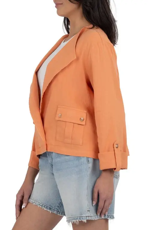 Kut From The Kloth Open Front Linen Blend Jacket