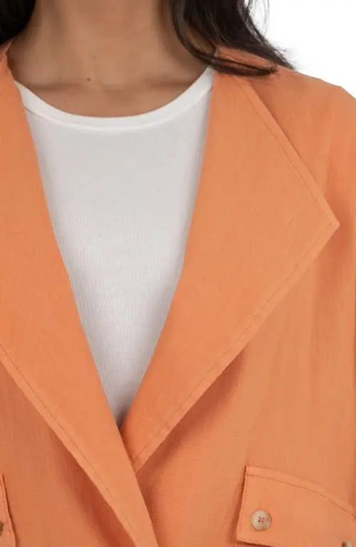 Kut From The Kloth Open Front Linen Blend Jacket