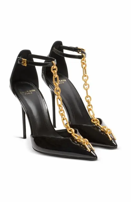 Balmain Sync Patent Leather Stilettos - Black
