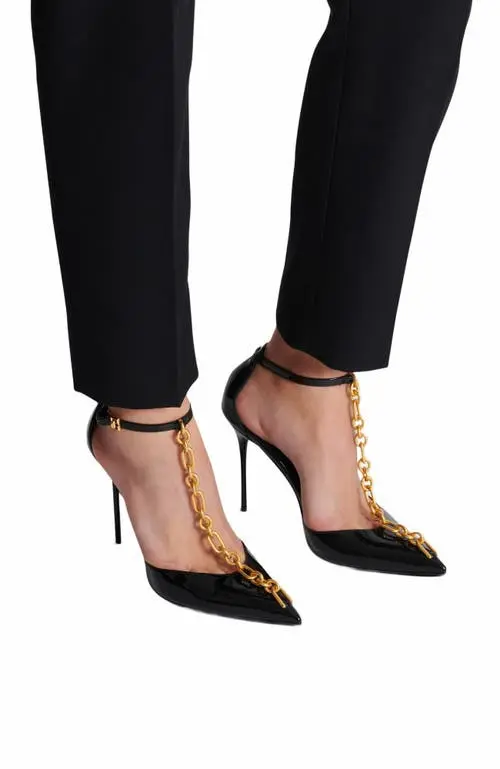 Balmain Sync Patent Leather Stilettos - Black