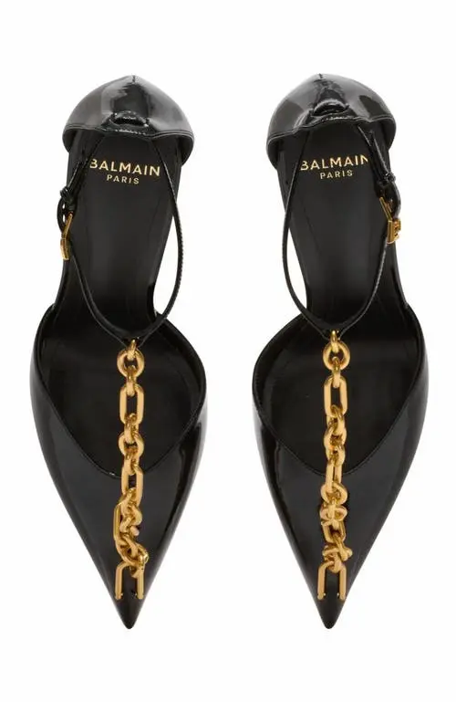 Balmain Sync Patent Leather Stilettos - Black