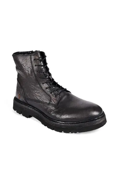 ROAN Lace-up Combat Boots With Zipper