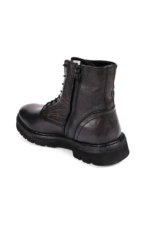 ROAN Lace-up Combat Boots With Zipper