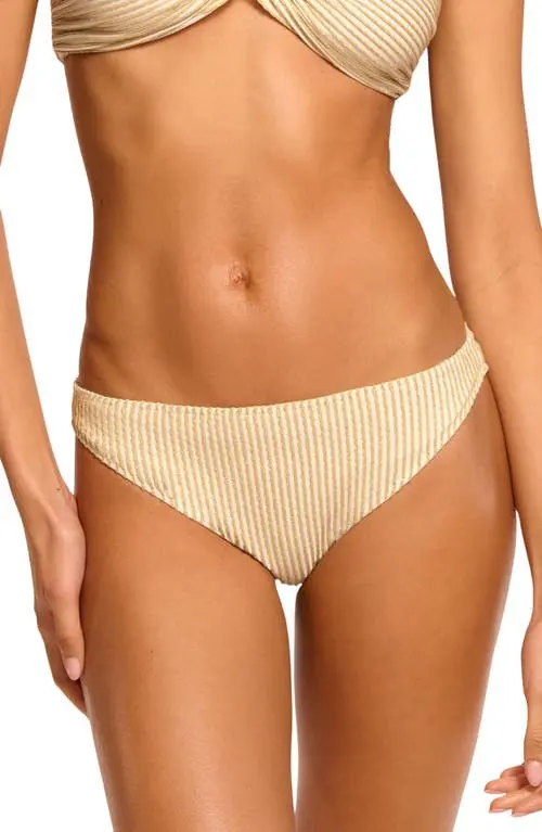 Ramy Brook Isla Metallic Scalloped Trim Bikini Bottoms - Gold Scallop