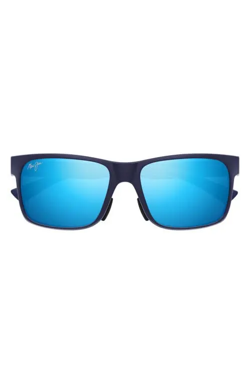 Maui Jim Polarized Wrap Sunglasses - Blue