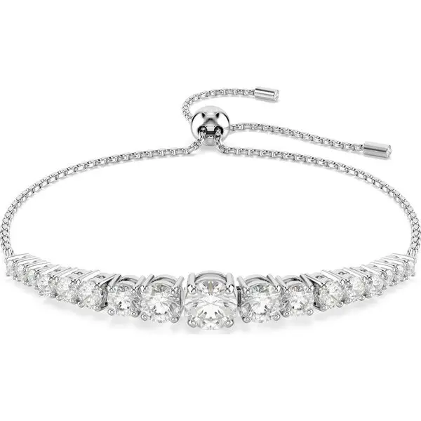SWAROVSKI Matrix Graduated Zirconia Slider Bracelet - White/ Silver