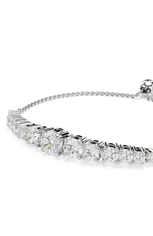 SWAROVSKI Matrix Graduated Zirconia Slider Bracelet - White/ Silver