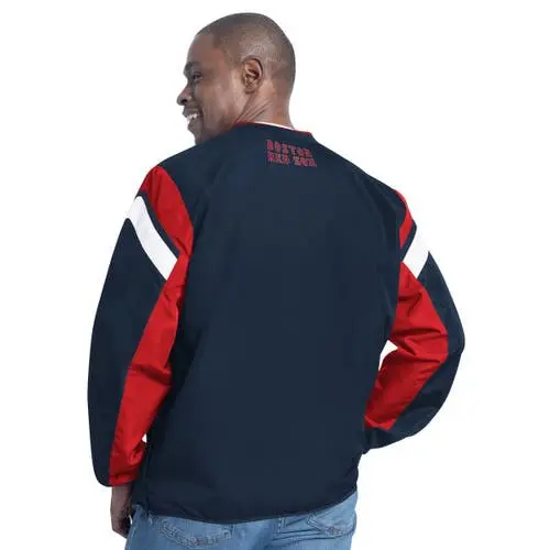 G-III SPORTS BY CARL BANKS Boston Red Sox Double Coverage V-neck Pullover - Navy