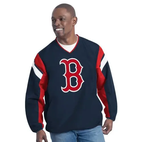 G-III SPORTS BY CARL BANKS Boston Red Sox Double Coverage V-neck Pullover - Navy