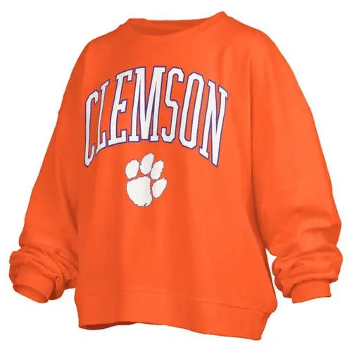 PRESSBOX Clemson Tigers Waist Length Pullover Sweatshirt