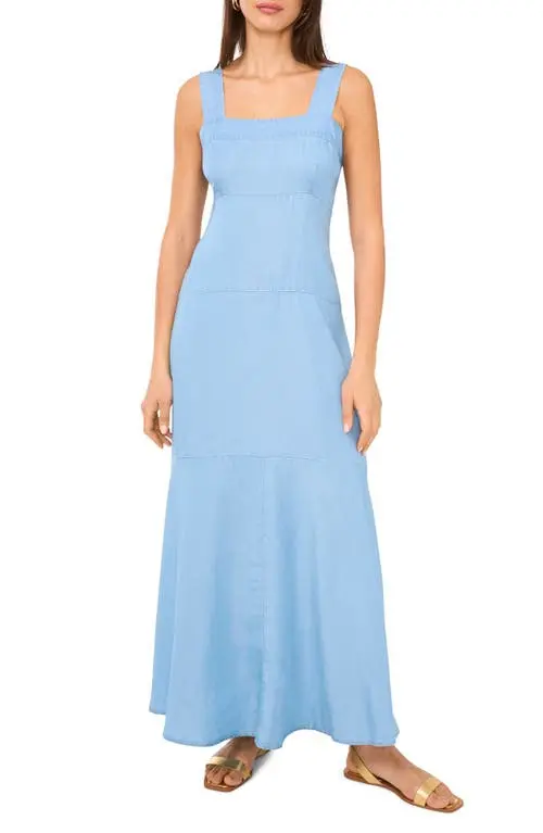 Vince Camuto Sleeveless Tiered Chambray Maxi Dress - Indigo