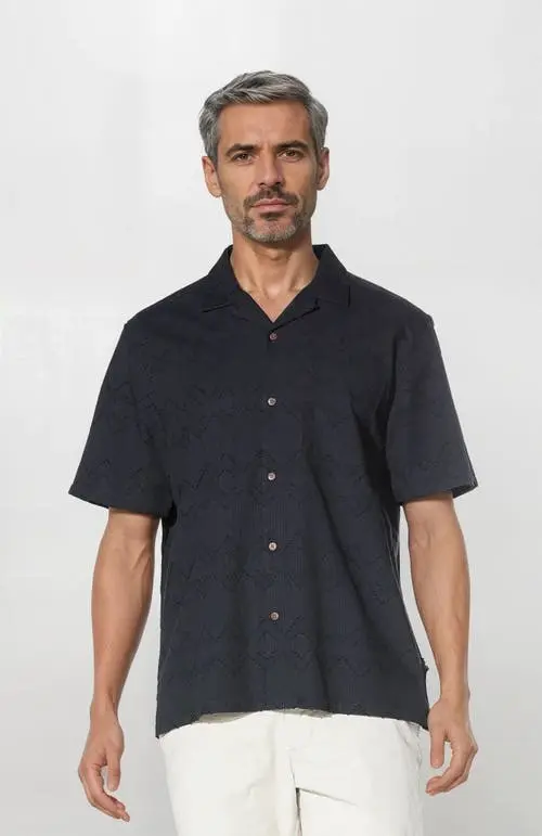 LEDGER & FORD Marina Chevron Shirt - Black