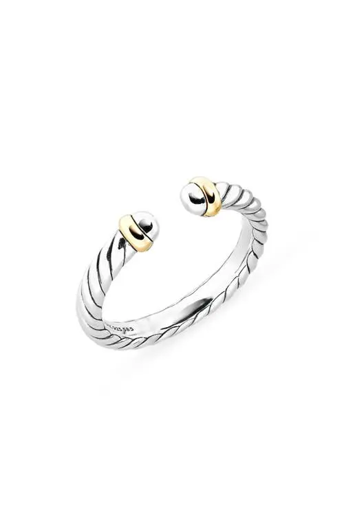 David Yurman Cable Collectibles Petite Ring - Sterling Silver/ Gold