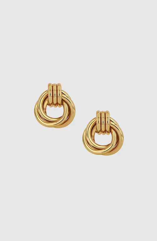 ANINE BING Triple Knot Hoop Earrings - Gold