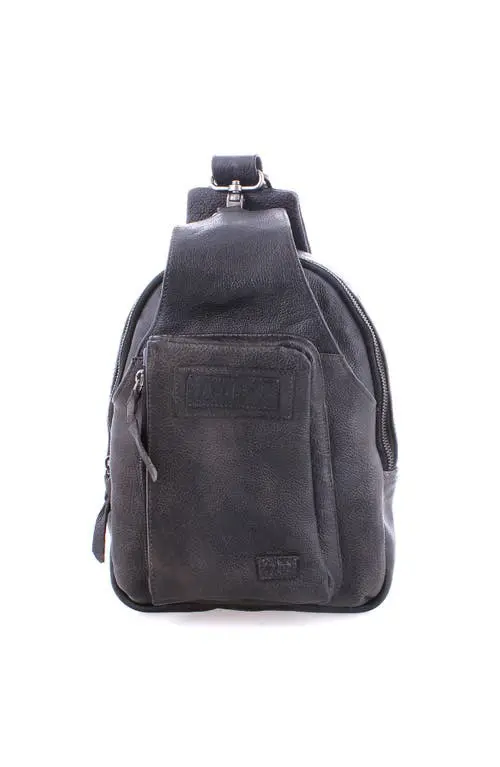 Bed Stu Leather Sling Backpack - Black Rustic
