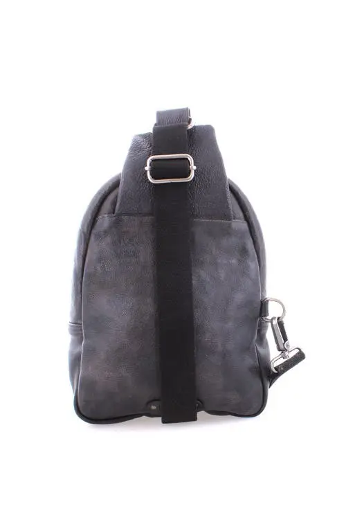 Bed Stu Leather Sling Backpack - Black Rustic