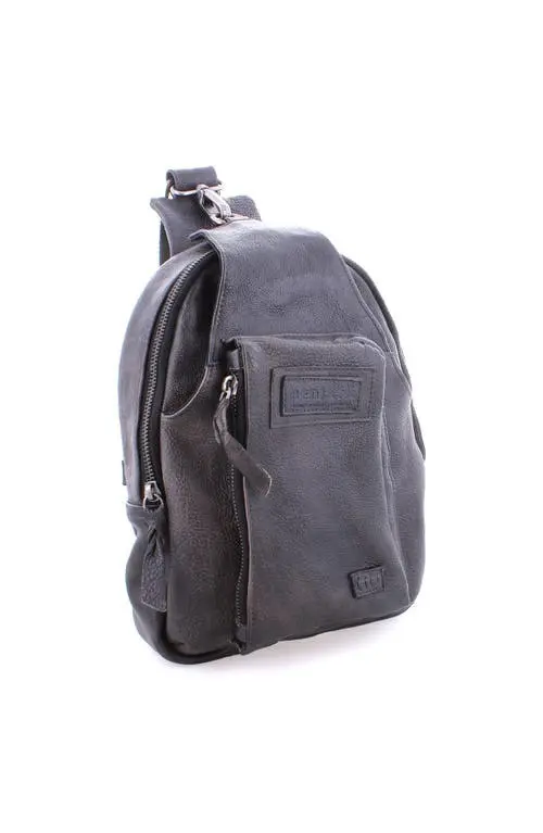 Bed Stu Leather Sling Backpack - Black Rustic