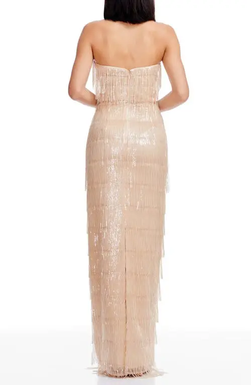 Dress The Population Sequin Fringe Strapless Dress