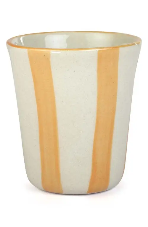 CASA AMAROSA Stripe Ceramic Drinking Glass - Yellow