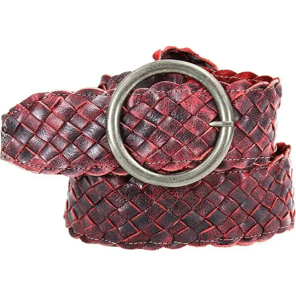 Bed Stu Dreamweaver Wide Leather Belt - Red Black Delux