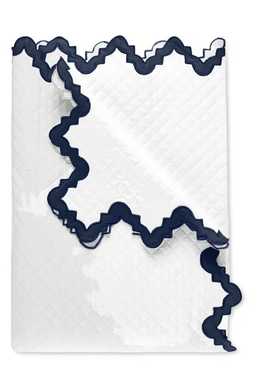 MATOUK Aziza Matelassé Coverlet - Navy