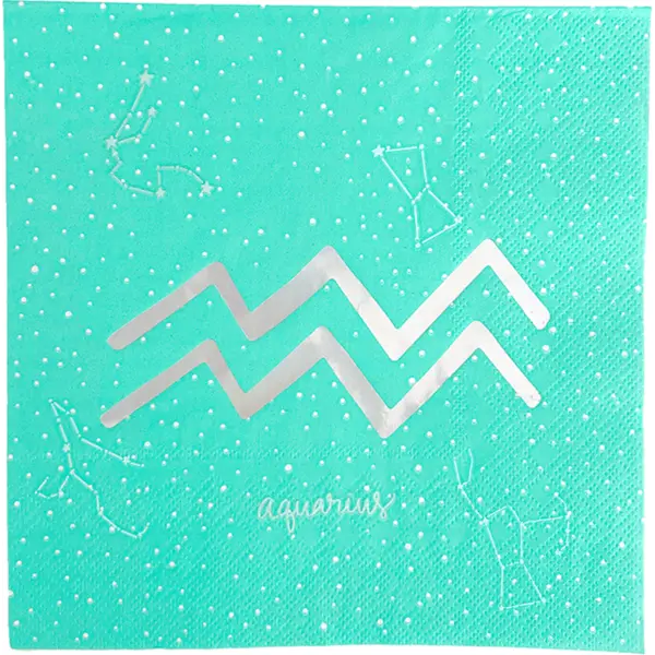 JOLLITY & CO Zodiac Themed Large Napkins - Aquarius