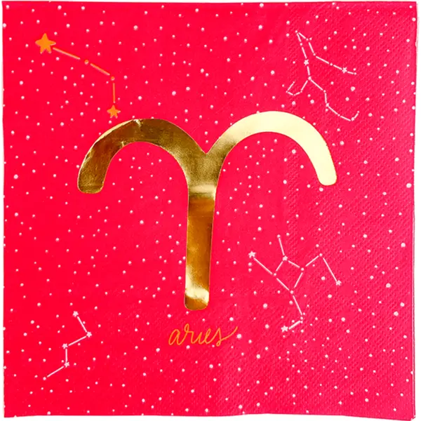 JOLLITY & CO Zodiac Themed Large Napkins - Aries