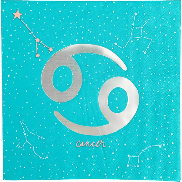 JOLLITY & CO Zodiac Themed Large Napkins - Cancer