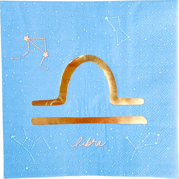 JOLLITY & CO Zodiac Themed Large Napkins - Libra
