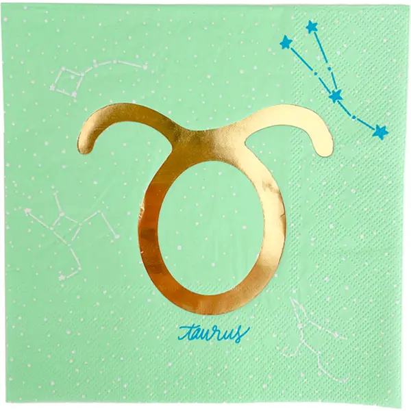 JOLLITY & CO Zodiac Themed Large Napkins - Taurus