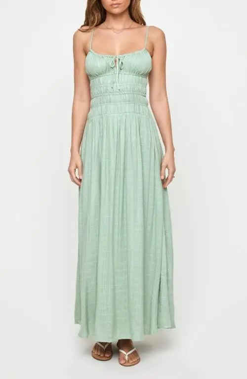 L*Space Tala Shirred Waist Cover-up Maxi Sundress - Celadon