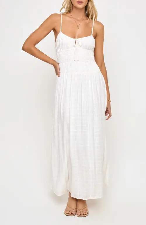 L*Space Tala Shirred Waist Cover-up Maxi Sundress - Cream