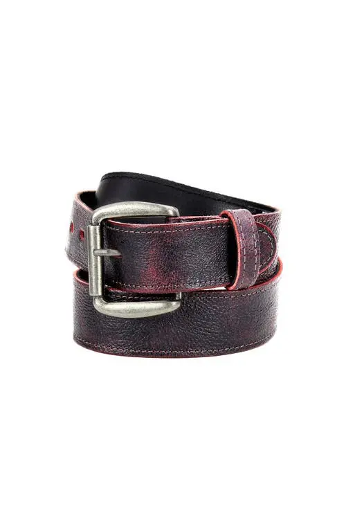 Bed Stu Meander Leather Belt - Red Black Delux