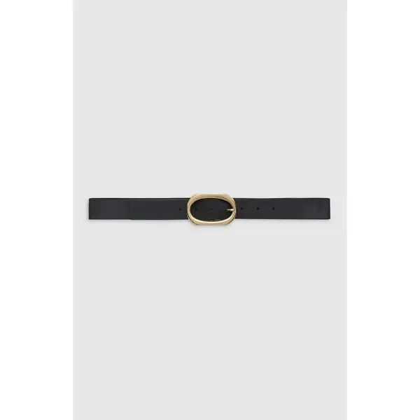 ANINE BING Signature Link Belt - Black / Gold