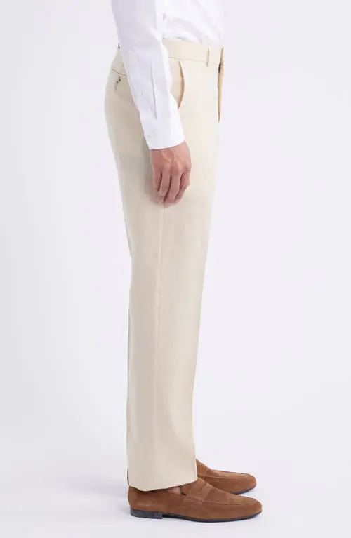 Berle Flat Front Linen Trousers - Butter