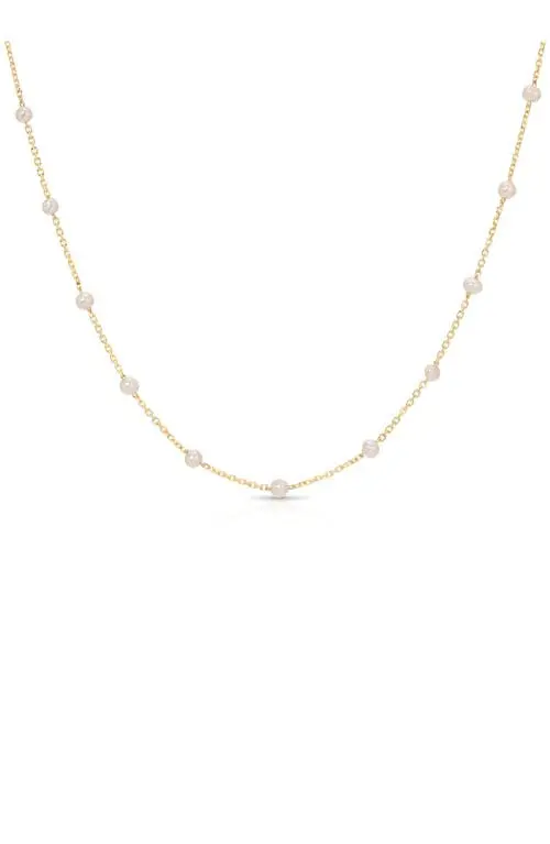 Ef Collection Mother-of-pearl Station Necklace - 14k Yellow Gold / Pearls