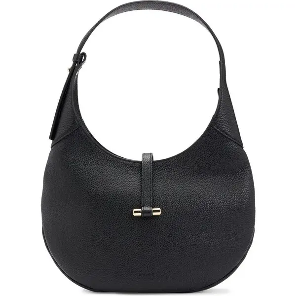 BOSS Lidney Leather Hobo Bag - Black
