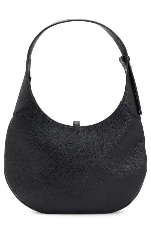 BOSS Lidney Leather Hobo Bag - Black