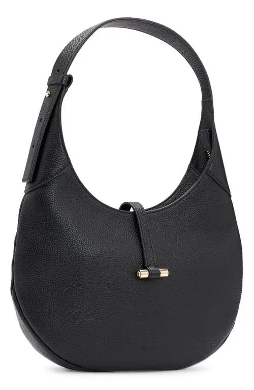 BOSS Lidney Leather Hobo Bag - Black