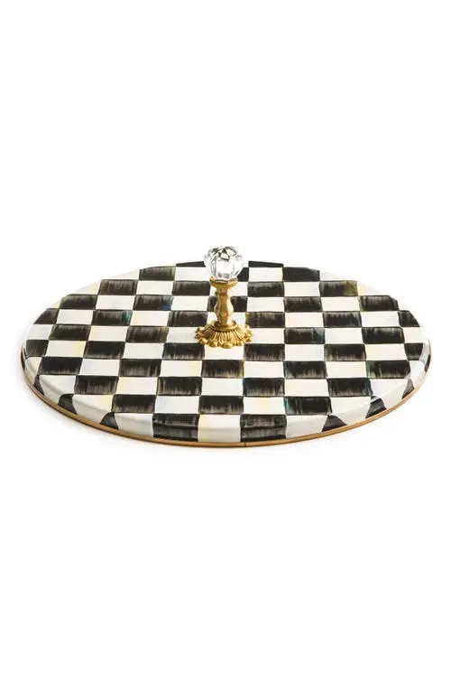 MACKENZIE-CHILDS Courtly Check Enameled Steel Cheese Course - Black/white