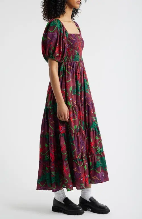 DRESSED IN LALA Summer Solstice Smock Bodice Tiered Dress