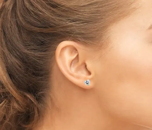 DONATELLO GIAN Sterling Moissanite Heart Stud Earrings