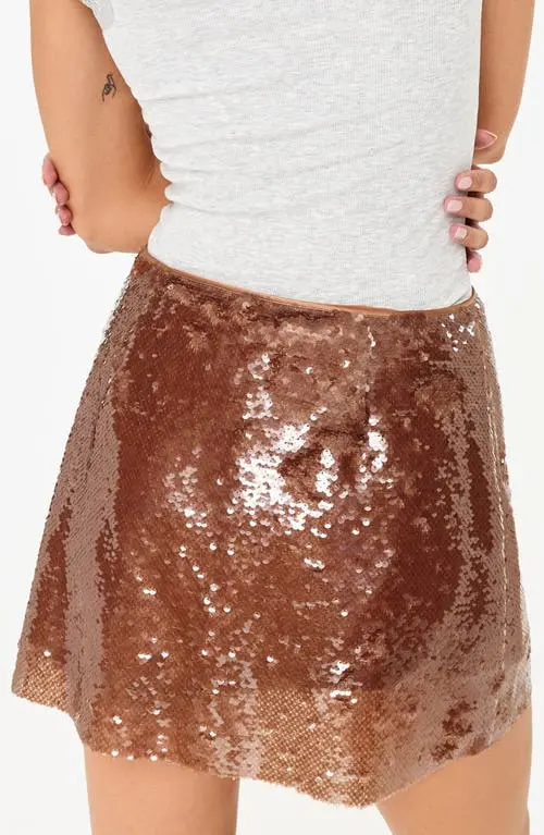 Cami Nyc Riyo Sequin Miniskirt - Carob