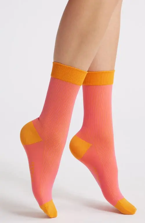 ITEM M6 Two-tone Rib Compression Crew Socks - Lollipop