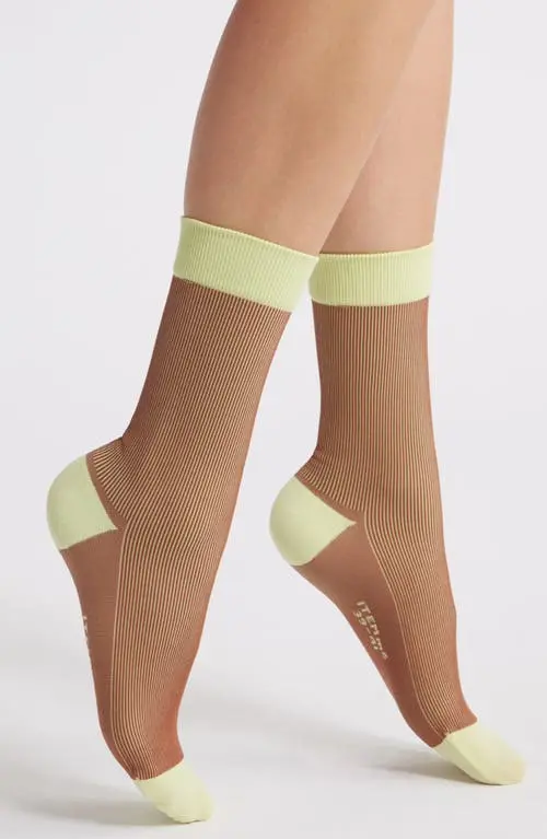 ITEM M6 Two-tone Rib Compression Crew Socks - Mint Chocolate
